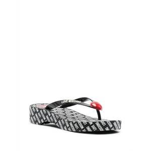 Love Moschino | Shoes | New Love Moschino Womens Logo Wedge Thong Flip ...